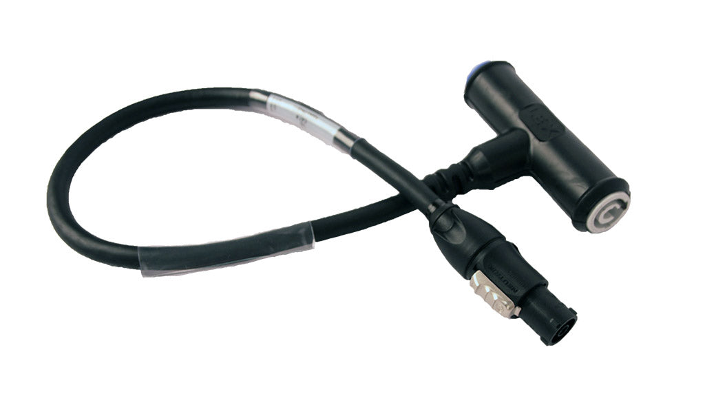 powerCON Tee™ 18" Neutrik powerCON® Inlet (blue) panel mount/Feed Thru ...